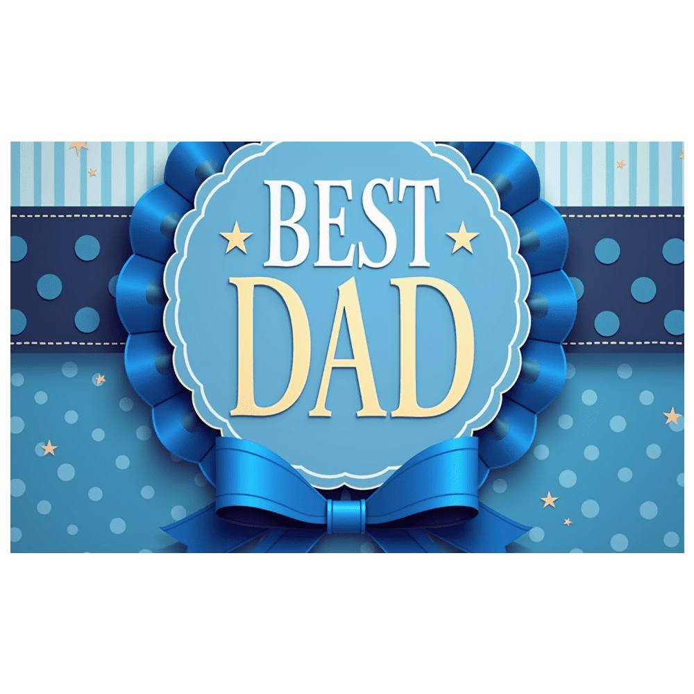 Decorative Design Best Dad Banner Blue Theme Best Dad Badge Pattern for ...