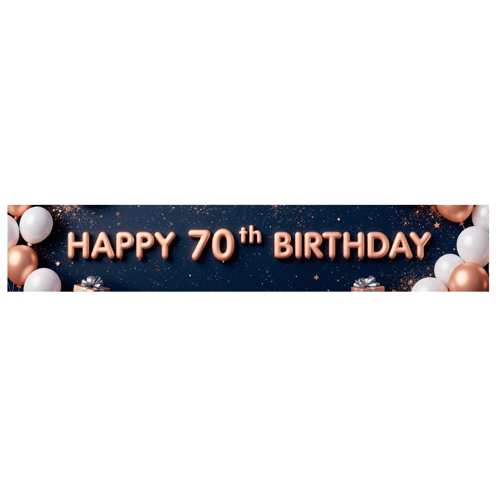 Decorative Design Birthday Banner Colorful Theme Happy 70th Birthday ...