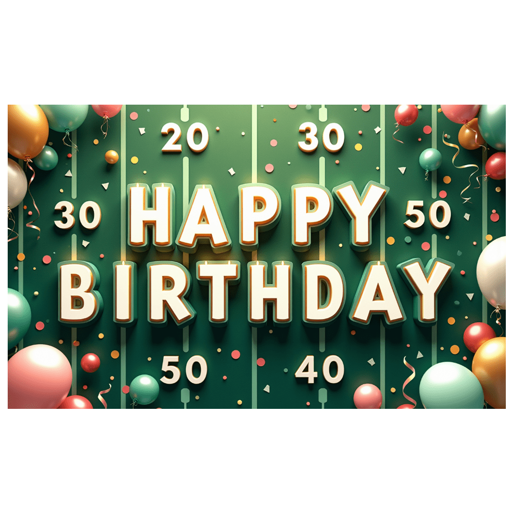 Decorative Design Birthday Banner Sports Theme Happy Birthday Banner ...