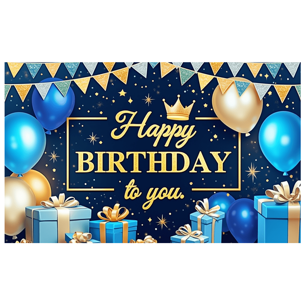 Decorative Design Birthday Party Banner Colorful Gifts Banner Happy ...