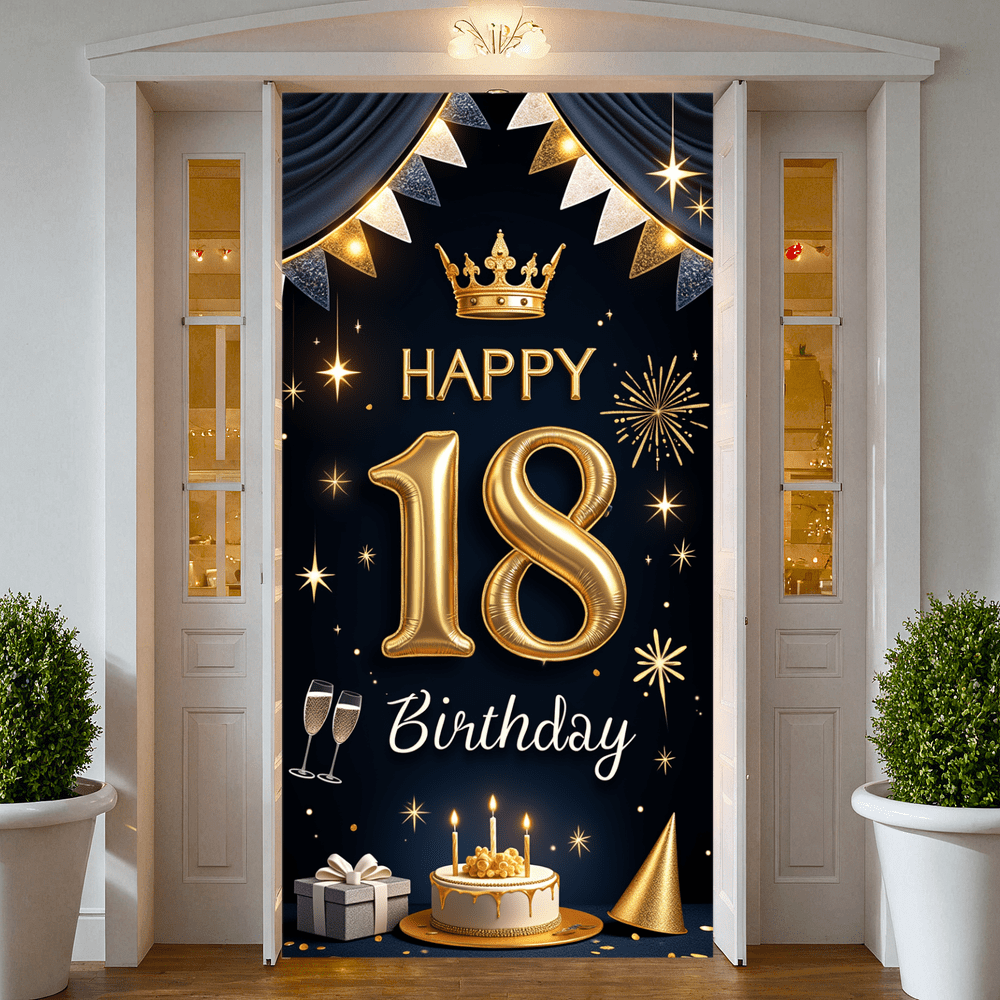 Decorative Design Birthday Party Banner Crown Theme Event Banner for ...