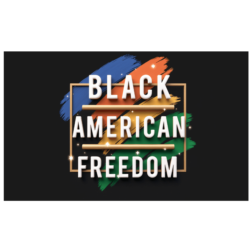 Decorative Design Black American Freedom Colorful Theme Freedom ...