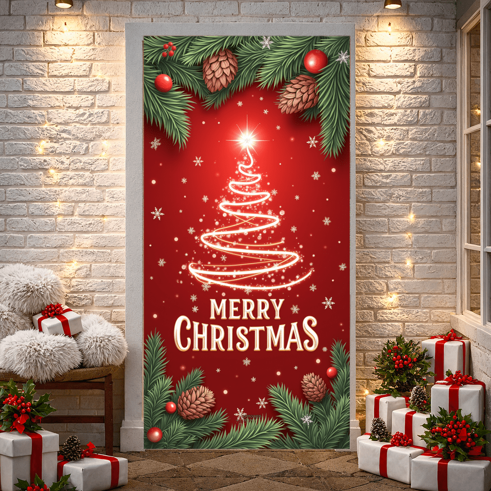 Decorative Design Christmas Banner Festive Decoration Holiday Backdrop ...