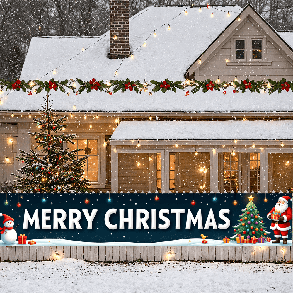 Decorative Design Christmas Banner Holiday Decoration Santa Claus ...