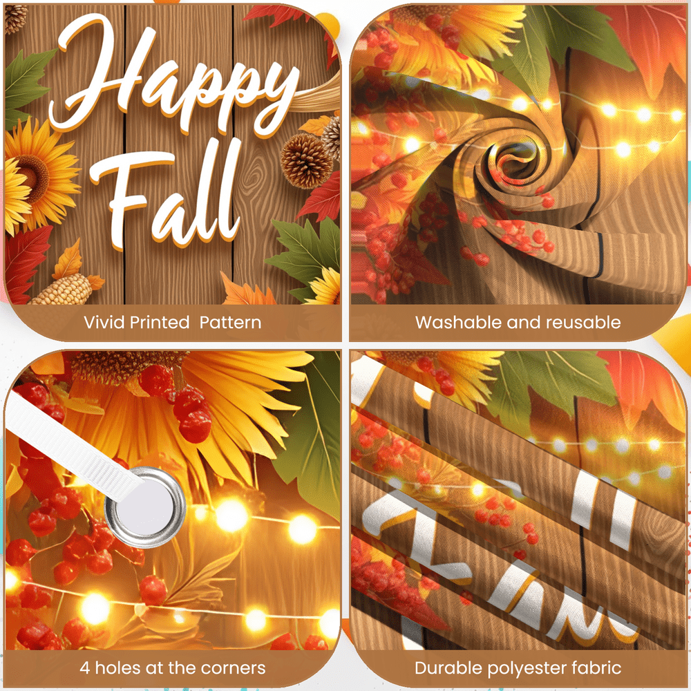 Decorative Design Fall Banner Seasonal Autumn Thanksgiving Decoration ...