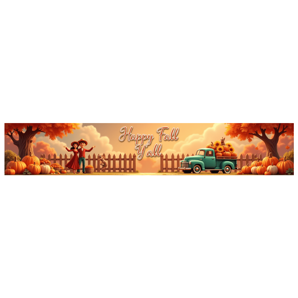 Decorative Design Fall Banner Seasonal Decoration Happy Fall Y'all for ...