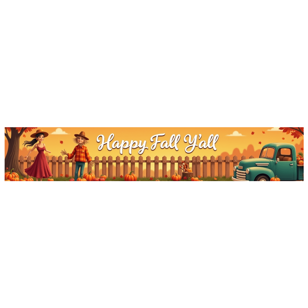 Decorative Design Fall Banner Seasonal Decoration Happy Fall Y'all for ...