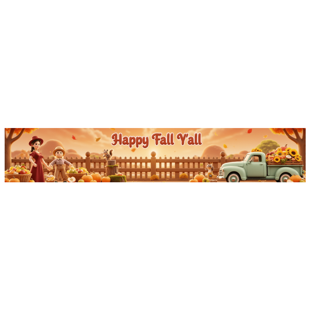 Decorative Design Fall Banner Seasonal Decoration Happy Fall Y'all for ...