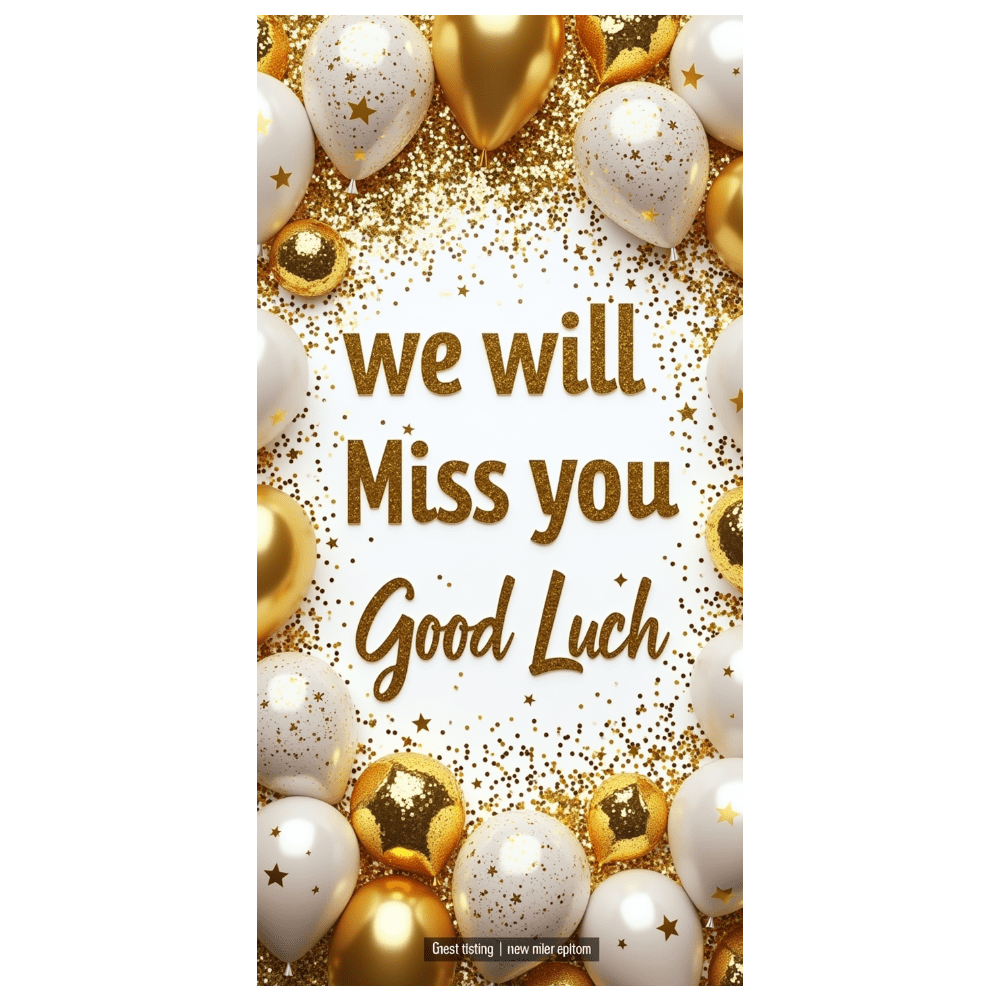 Decorative Design Farewell Banner Glitter Gold Theme Balloon Decoration ...