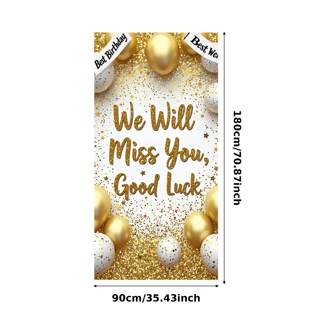 Decorative Design Farewell Banner Glitter Gold Theme Balloon Decoration ...