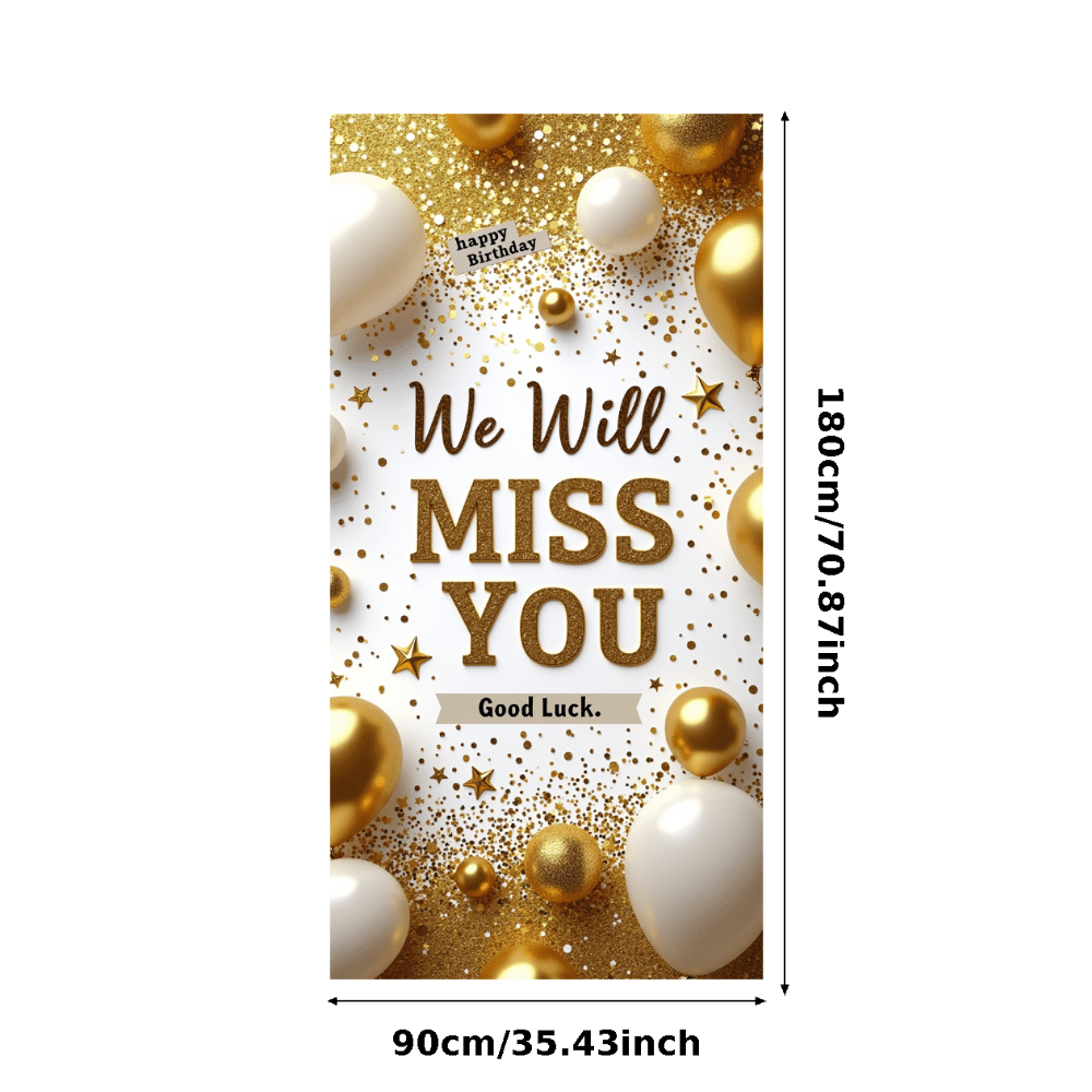 Decorative Design Farewell Banner Glitter Gold Theme Balloon Decoration ...
