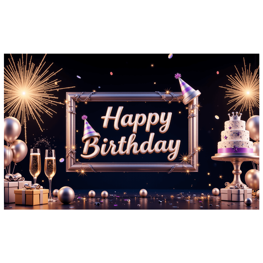 Decorative Design Happy Birthday Banner Balloon Decoration Party ...