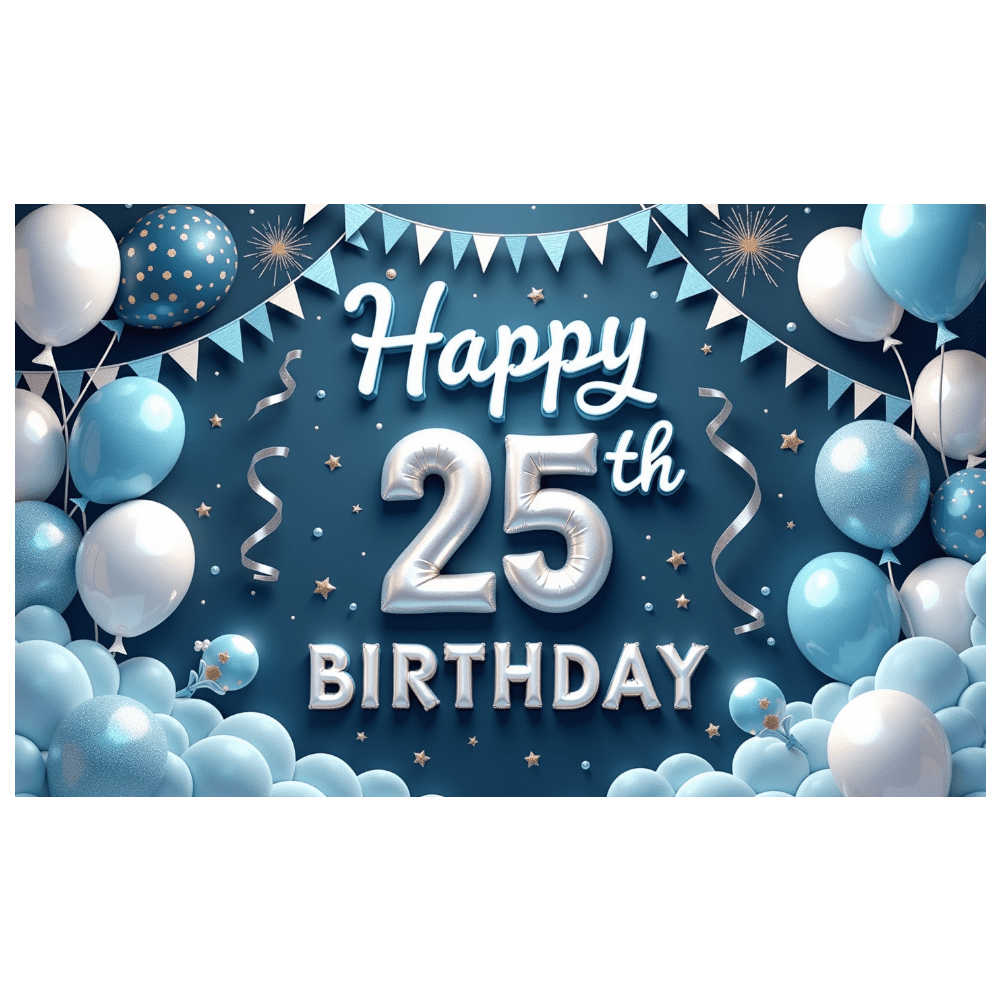 Decorative Design Happy Birthday Banner Colorful Balloon Happy Birthday ...