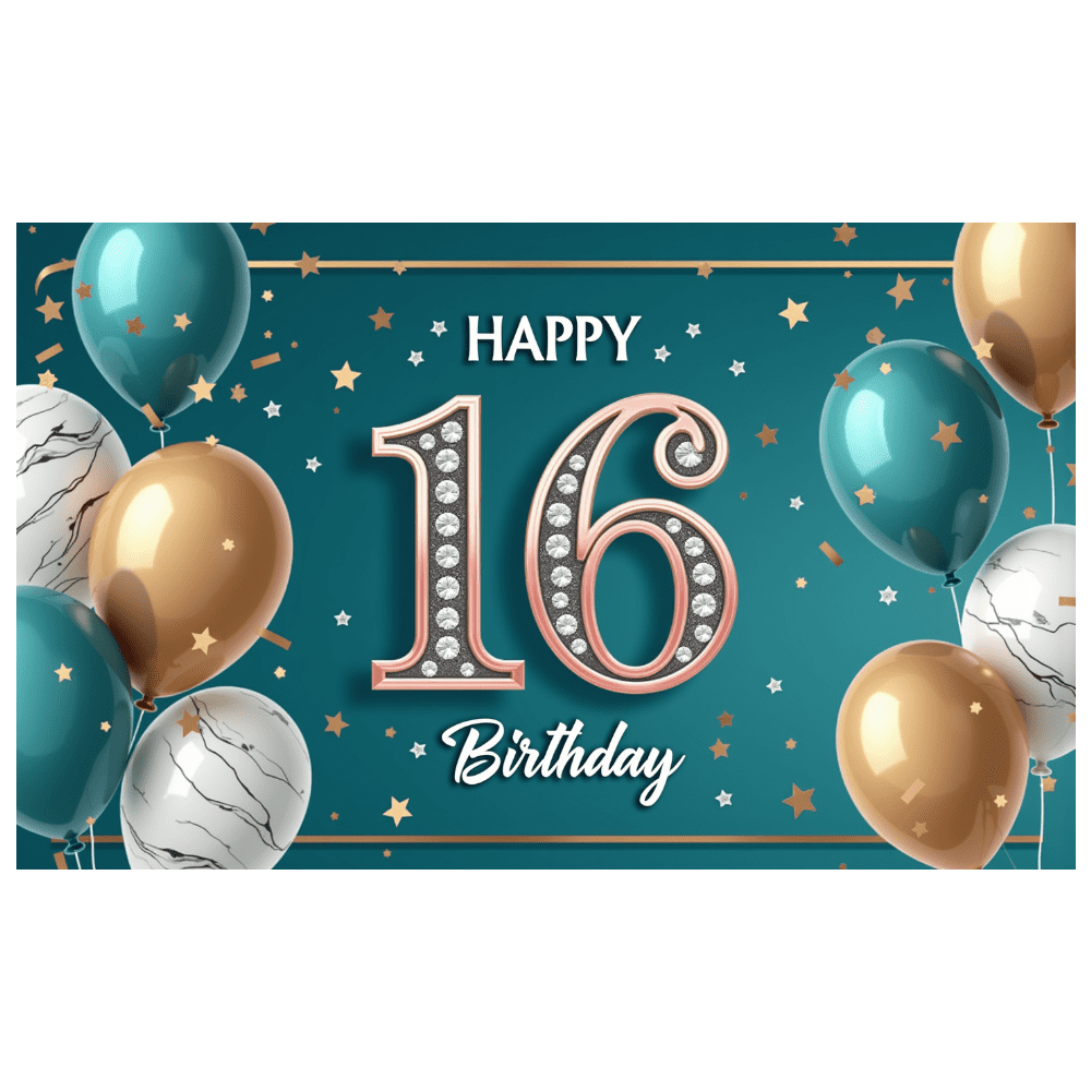 Decorative Design Happy Birthday Banner Colorful Theme Numeric Design ...