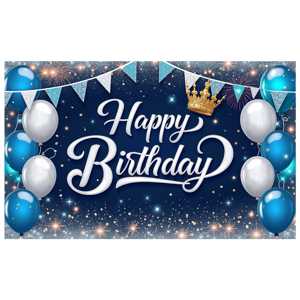 Decorative Design Happy Birthday Banner Colorful Theme Party Backdrop ...
