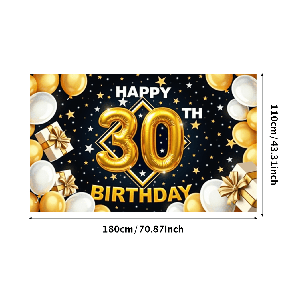 Decorative Design Happy Birthday Banner Gift Elements Party Backdrop ...