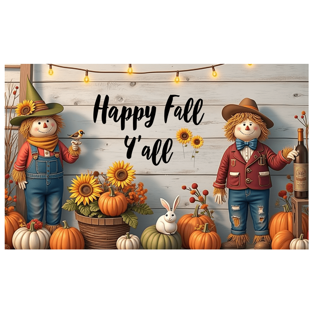 Decorative Design Happy Fall Y'all Banner Harvest Theme Autumn ...