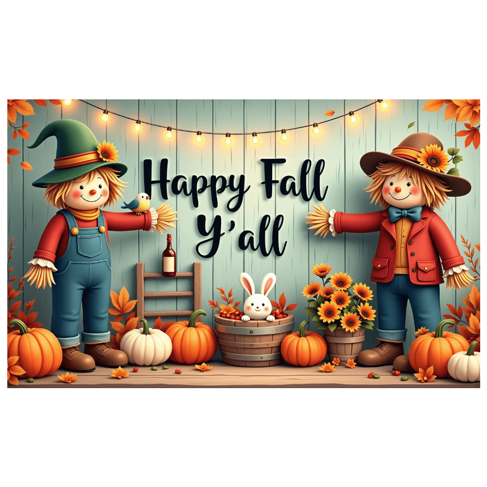 Decorative Design Happy Fall Y'all Banner Harvest Theme Autumn ...