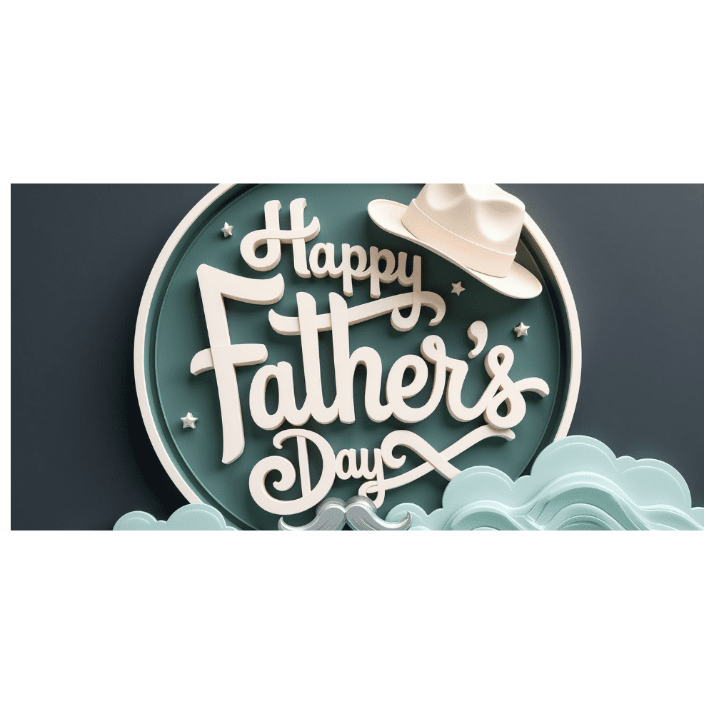 Decorative Design Happy Father's Day Banner Festive Colors Heart ...