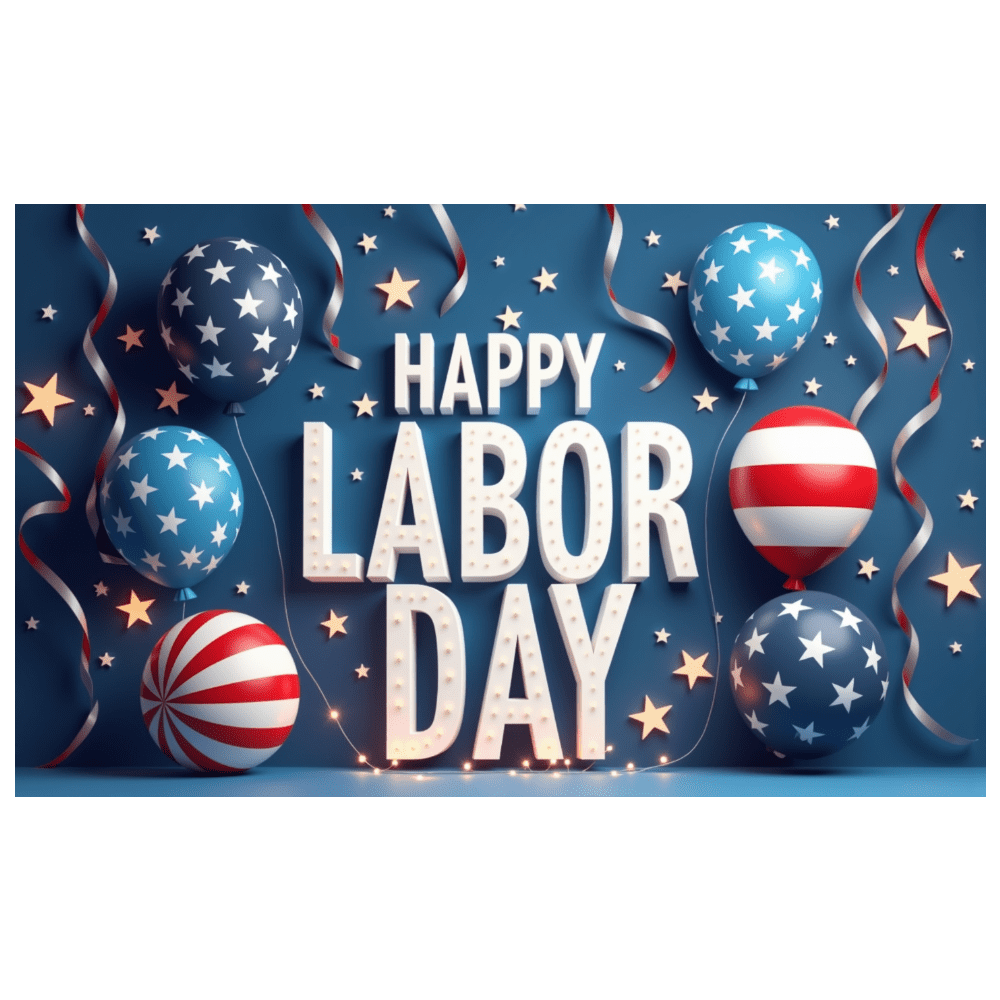 Decorative Design Happy Labor Day Banner Polyester Material Party ...