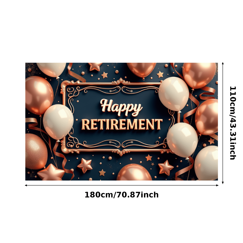 Decorative Design Happy Retirement Banner Balloon Decoration Party ...