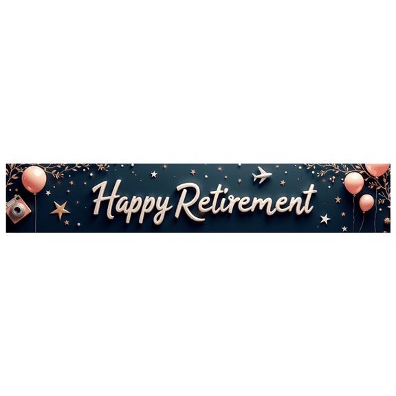 Decorative Design Retirement Party Banner Pink Balloon Celebration ...
