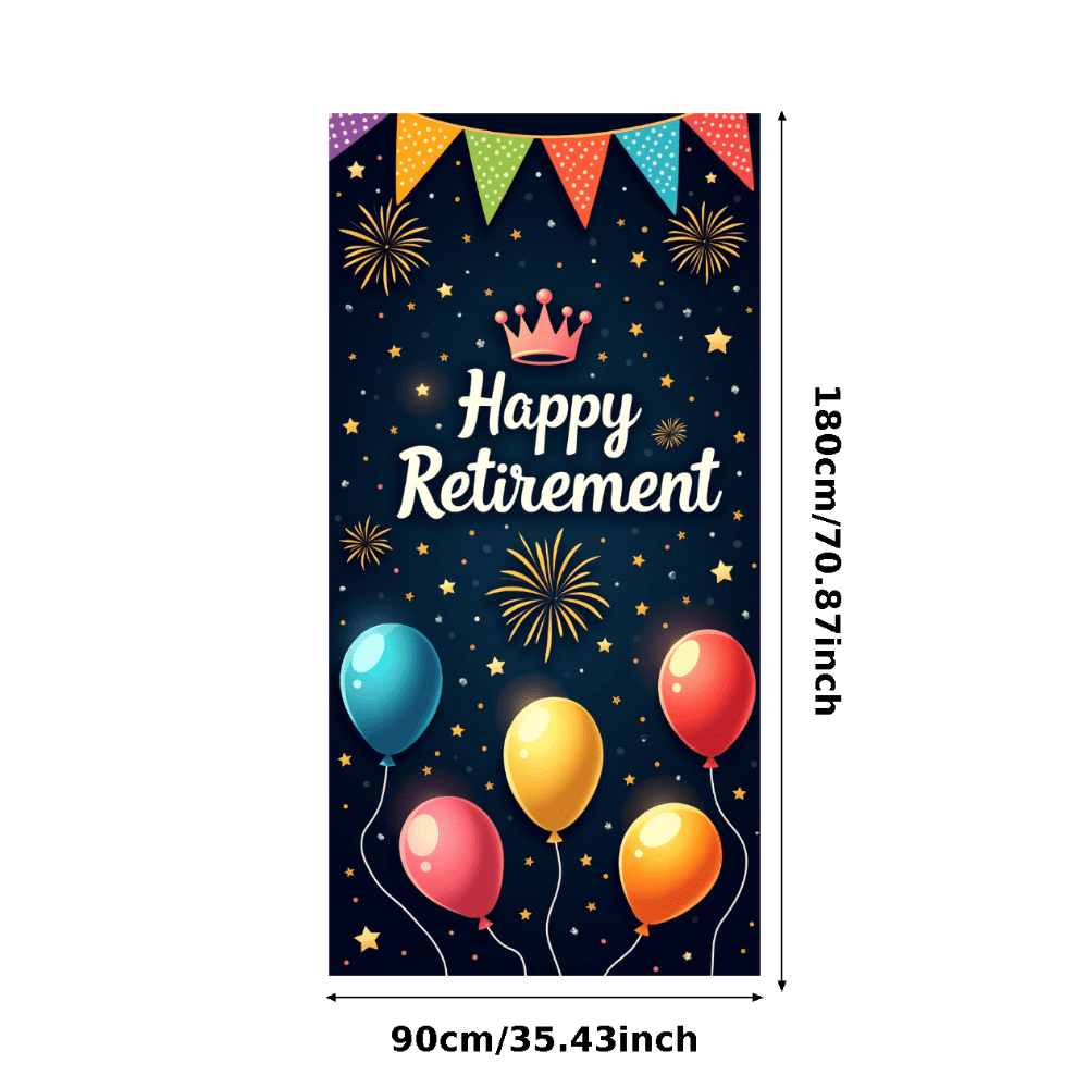 Decorative Design Happy Retirement Banner Colorful Balloons Party ...