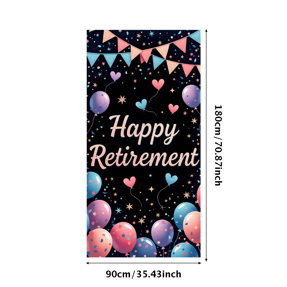 Decorative Design Happy Retirement Banner Glitter Balloons Star ...
