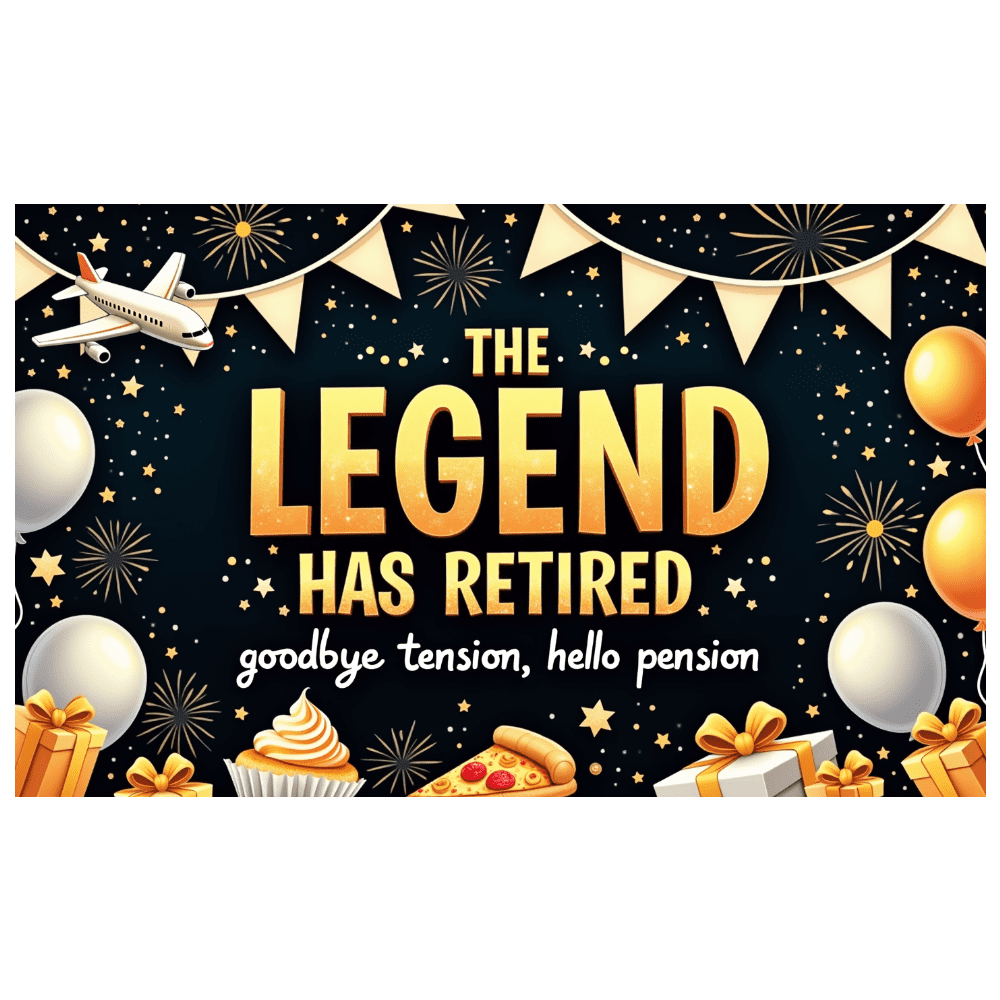 Decorative Design The Legend Has Retired Aviation Banner Polyester ...