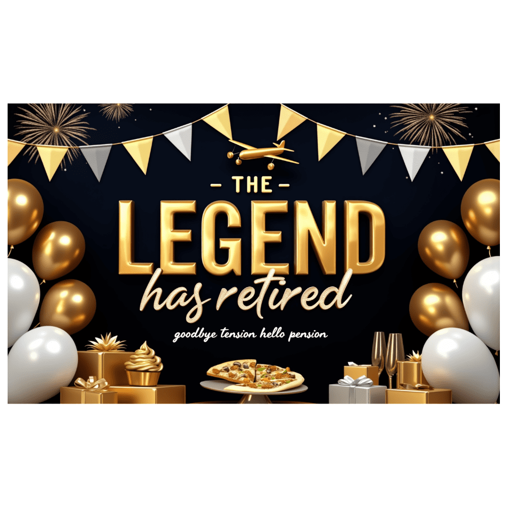 Decorative Design The Legend Has Retired Aviation Banner Polyester ...