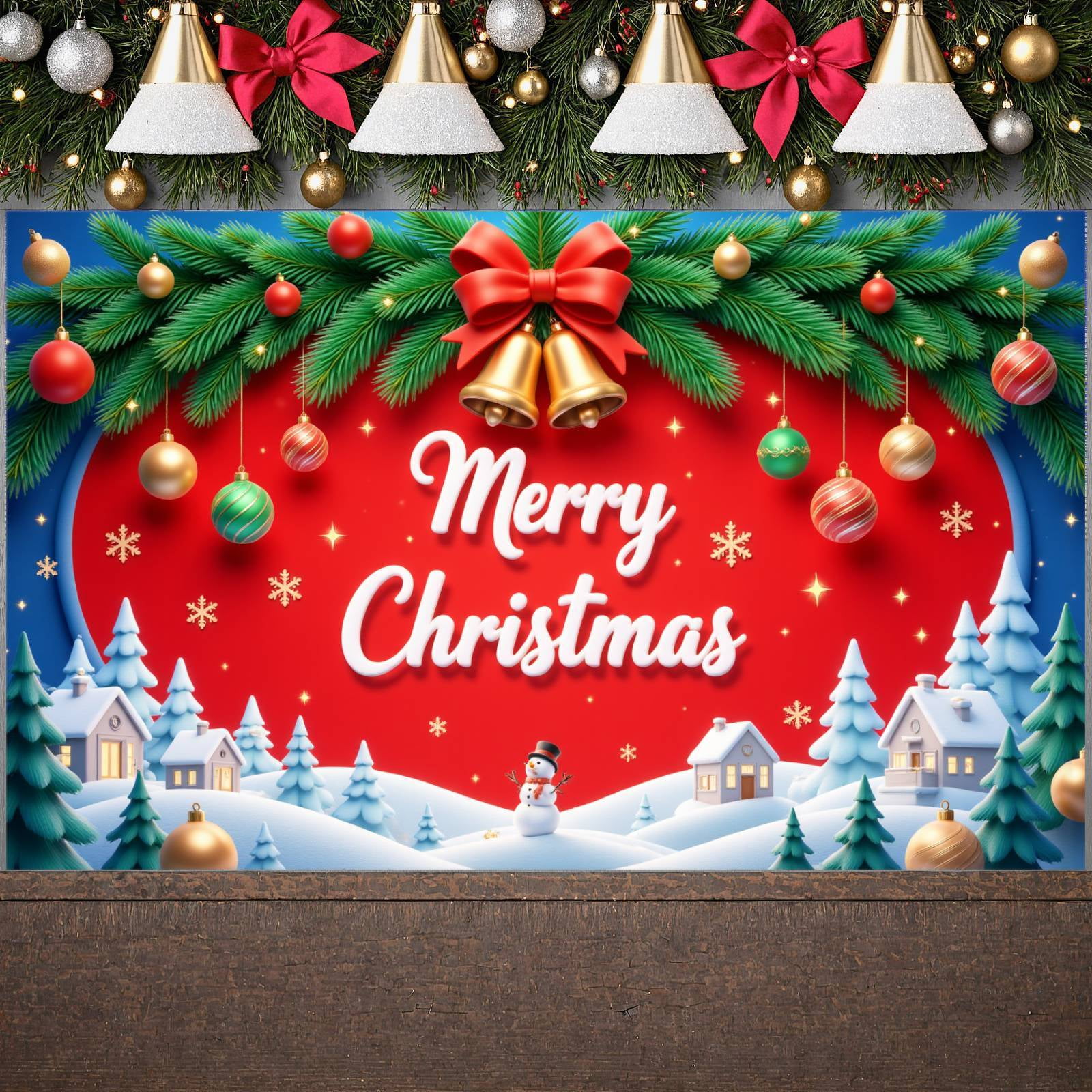 Decorative Design Merry Christmas Holiday Banner Snowflake Theme ...
