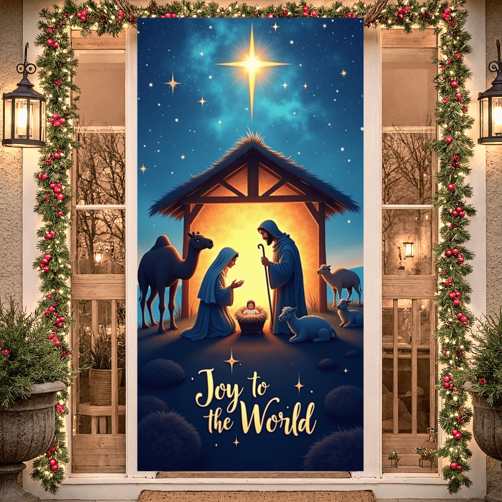 Decorative Design Nativity Scene Joy to the World Manger Scene ...