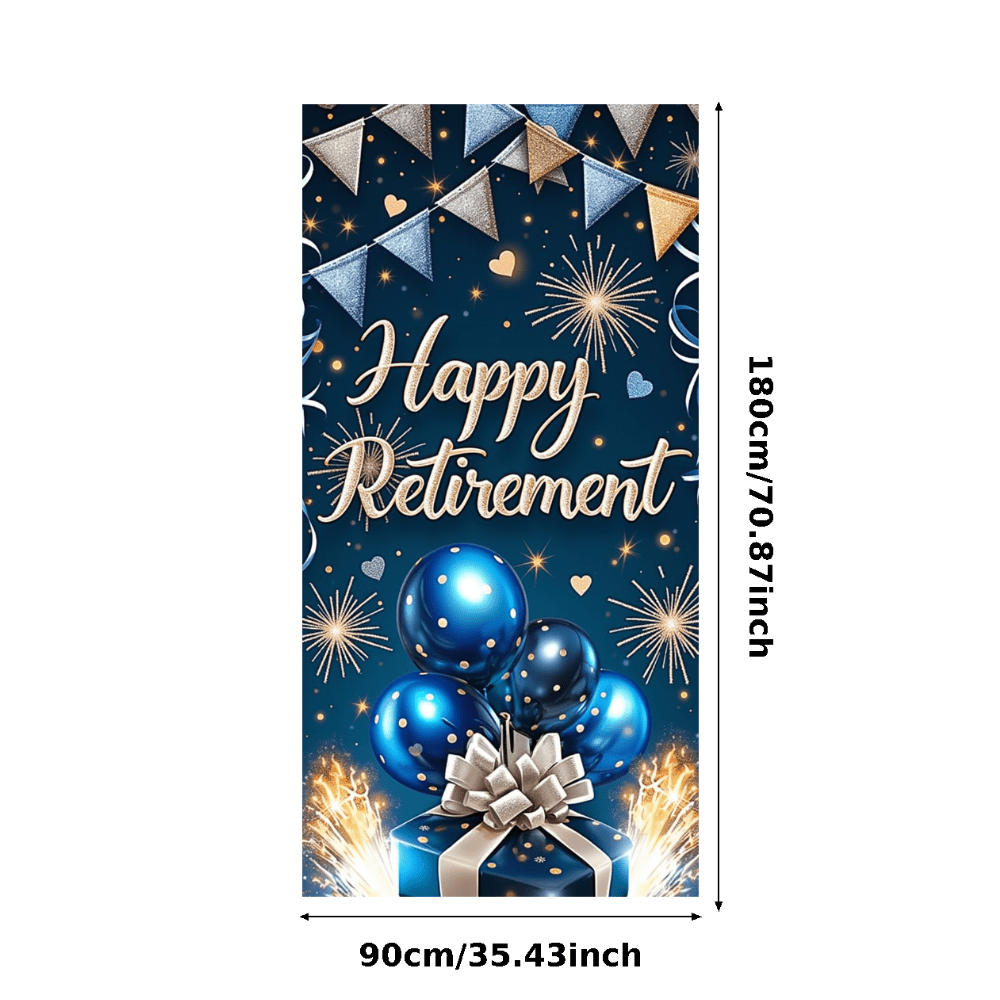 Decorative Design Retirement Banner Celebration Theme Gold Stars Party ...