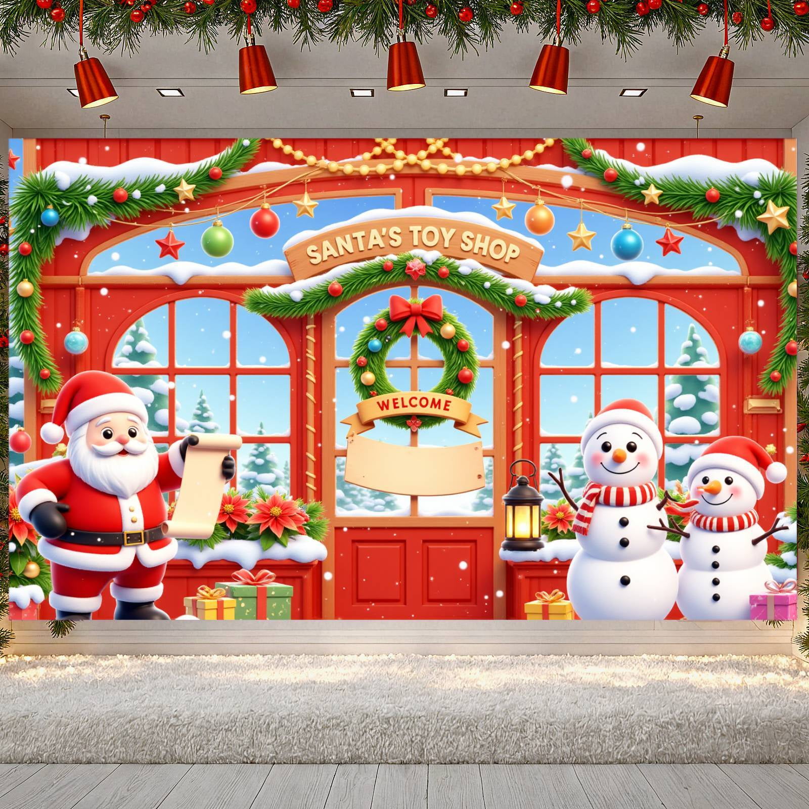Decorative Design Santa Banner Snowman Illustration Holiday Decoration ...