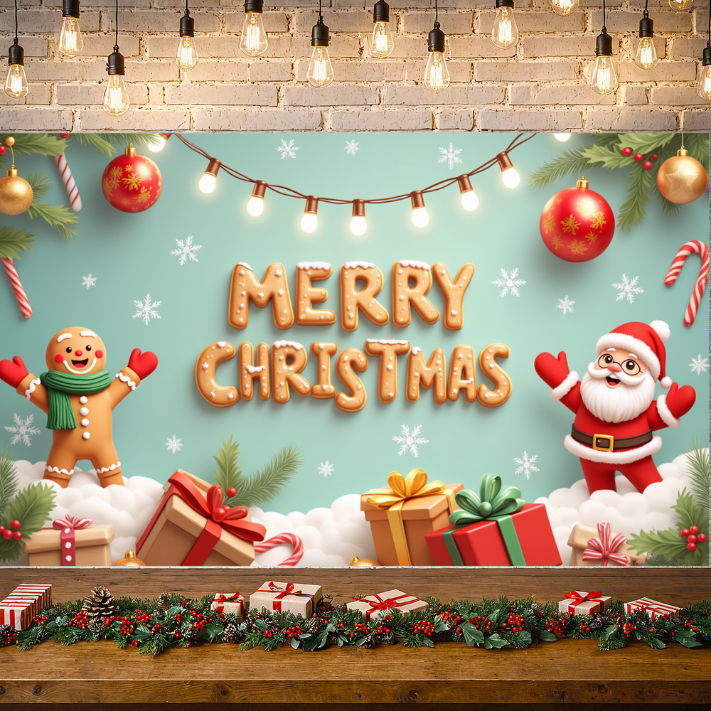 Decorative Design Snowman Banner Christmas Holiday Festive Holiday ...