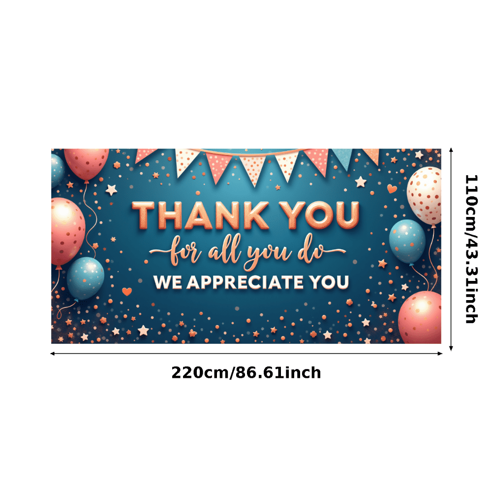 Decorative Design Thank You Banner Appreciation Theme Balloon ...