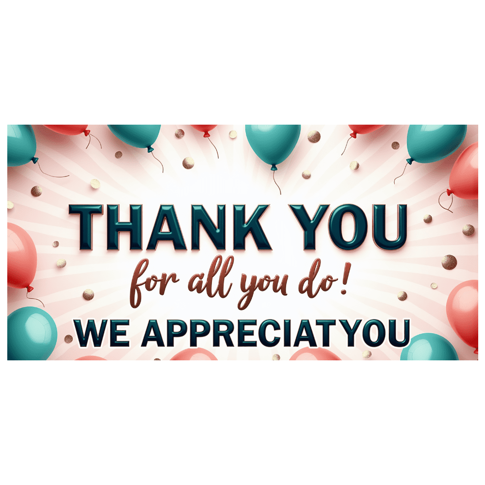 Decorative Design Thank You Banner Balloon Decoration Appreciation ...
