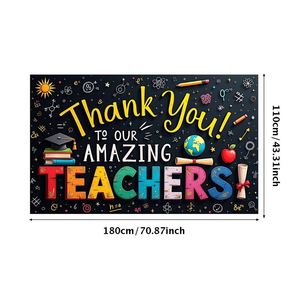 Decorative Design Thank You Banner Colorful Theme Teacher Appreciation ...