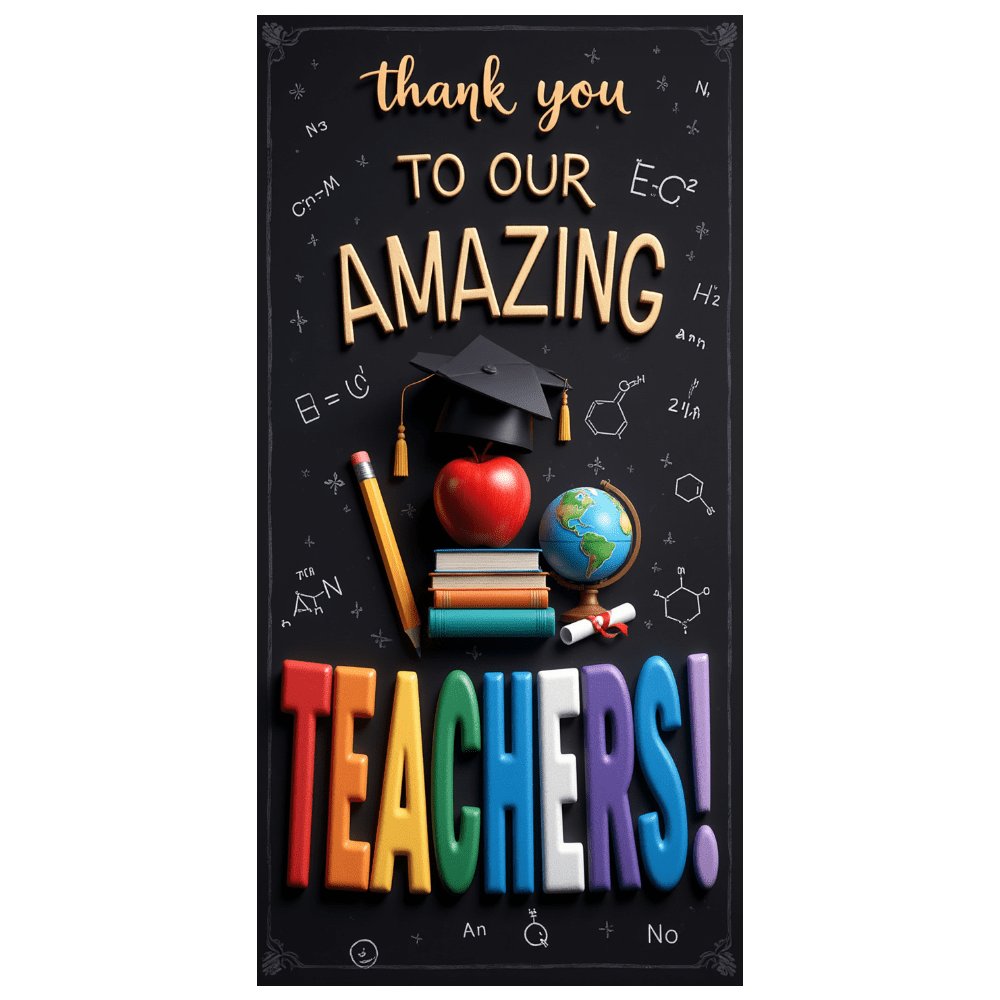 Decorative Design Thank You Banner Educational Graphics School Theme ...