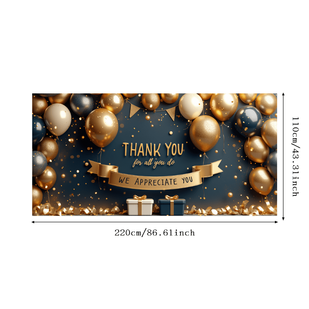 Decorative Design Thank You Banner Golden Theme Balloon Decoration ...