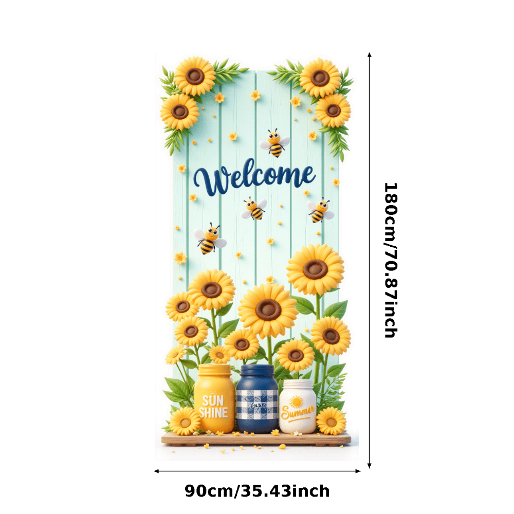 Decorative Design Welcome Banner Flower Theme Honeybee Pattern ...