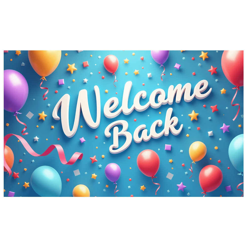 Decorative Design Welcome Celebration Balloon Banner Colorful Theme ...