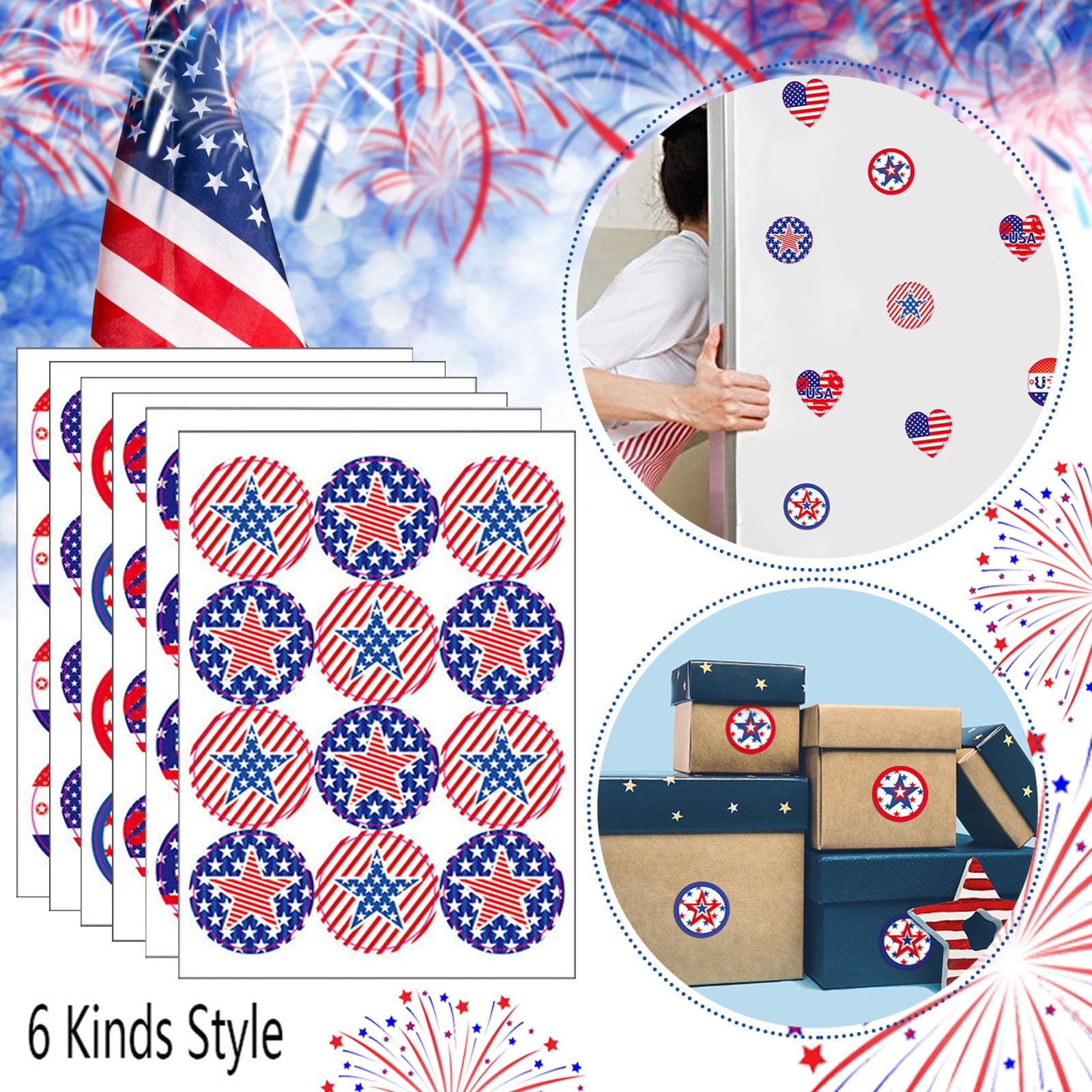 Decorative Diy Independence Day Stickers, Self for Sticker Suitable Day ...
