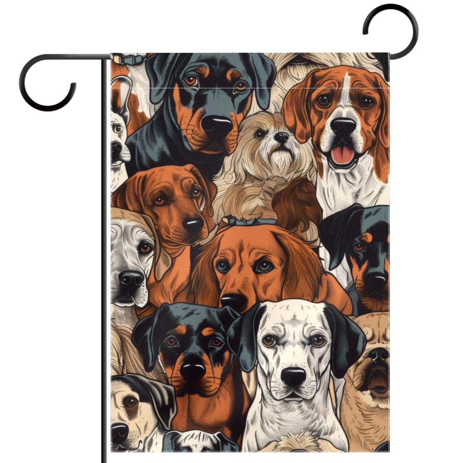 Decorative Dog Breeds Double Sided Garden Flag Decorative Weather ...