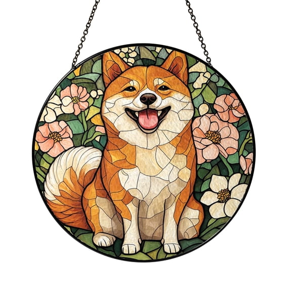 Decorative Dog Glass Suncatcher in Stained Glass Style2101 - Walmart.com