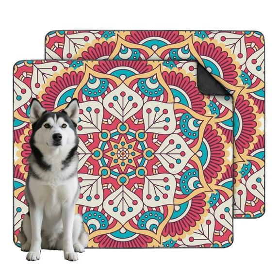 Decorative Dog Potty Pads Washable, 35" x41" Mandala Design Absorbent ...