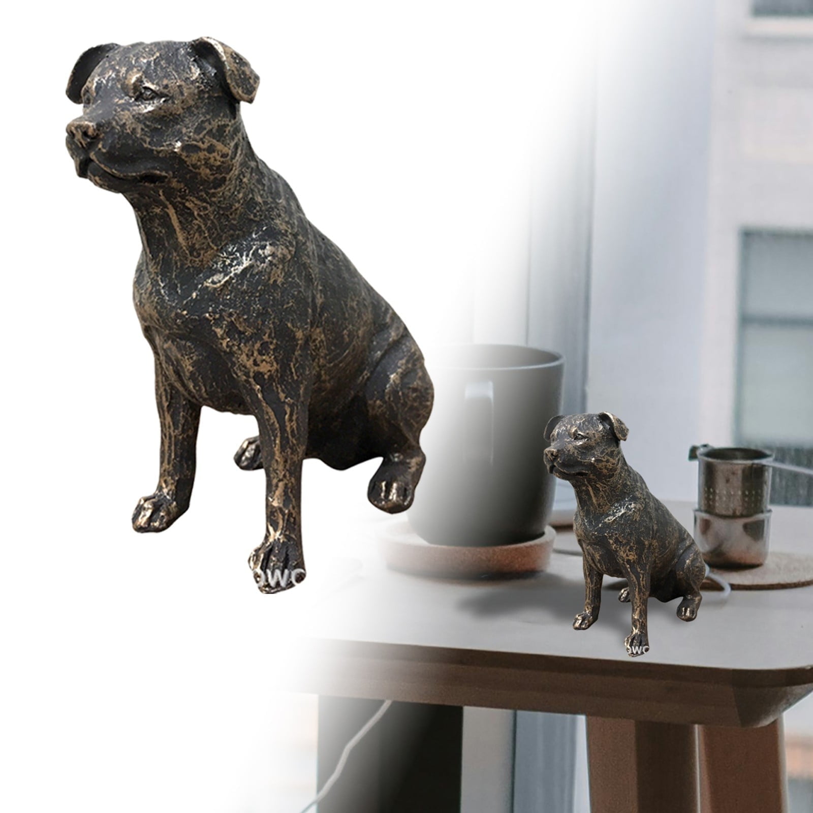 Decorative Dog Sculpture Handmade Resin Figure for Desktop Ornament ...