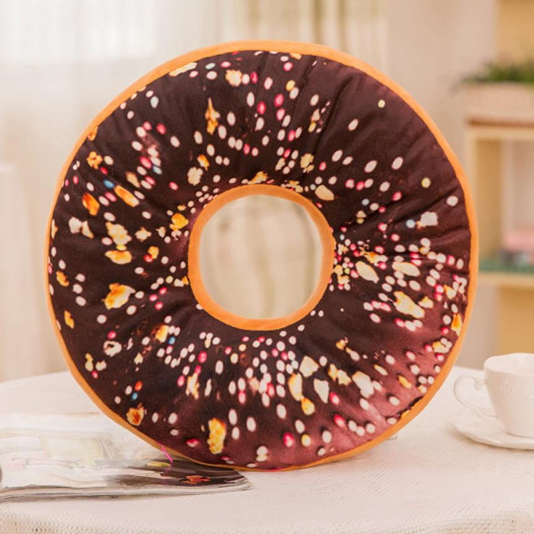Decorative Donut Floor Pillow, Round Plush Seat Cushion, Multicolor, 14 ...