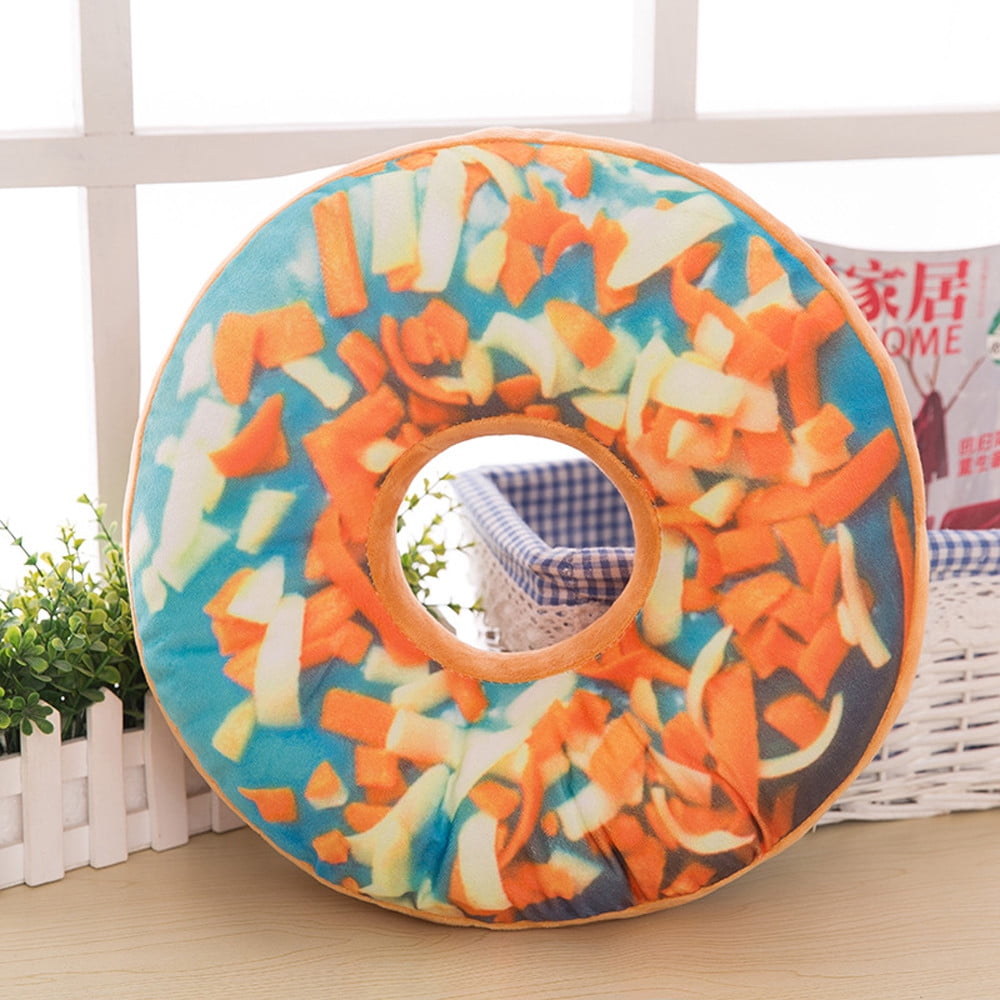 Decorative Donut Floor Pillow, Round Plush Seat Cushion, Multicolor, 14 ...