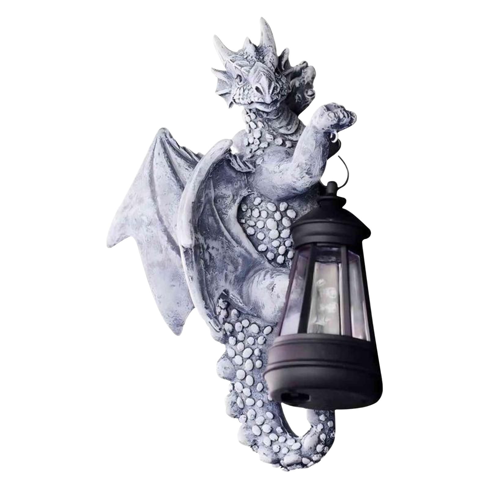 Decorative Dragon Wall Sconce with Lantern Gothic Resin Sculpture for ...